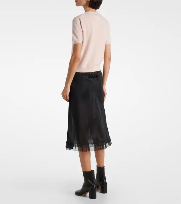 MAISON MARGIELA Knitted Virgin Wool T-shirt - Pink