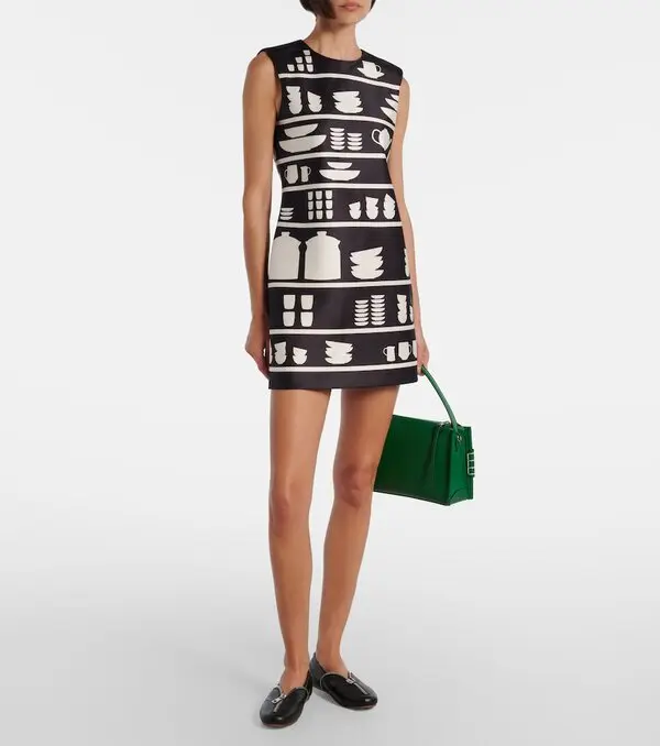 JW Anderson Printed Mini Shift Dress - Black