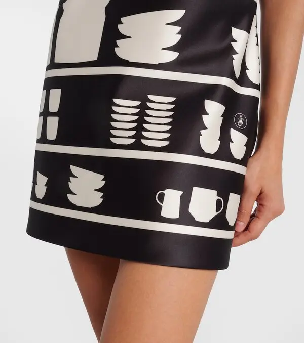 JW Anderson Printed Mini Shift Dress - Black