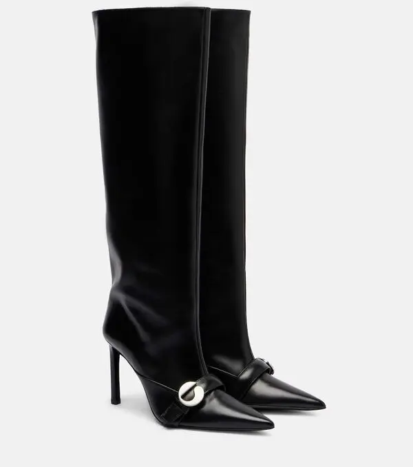 Coperni Logo Leather Knee-high Boots