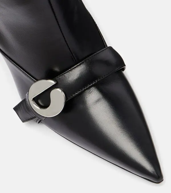 Coperni Knee-high Leather Boots With Buckle Detail