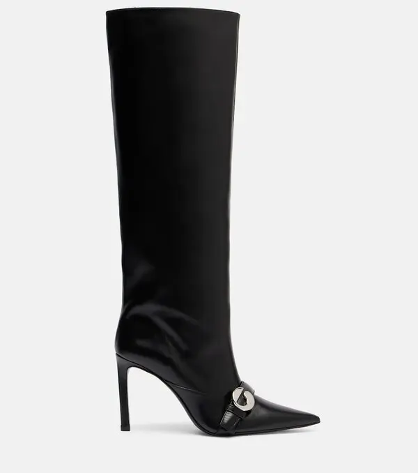 Coperni Knee-high Leather Boots With Buckle Detail