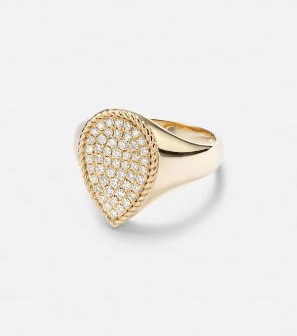 Yvonne Léon 18kt Pinky Ring With Diamonds - Gold