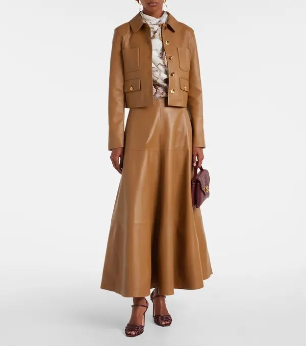 Altuzarra Astley Cropped Leather Jacket