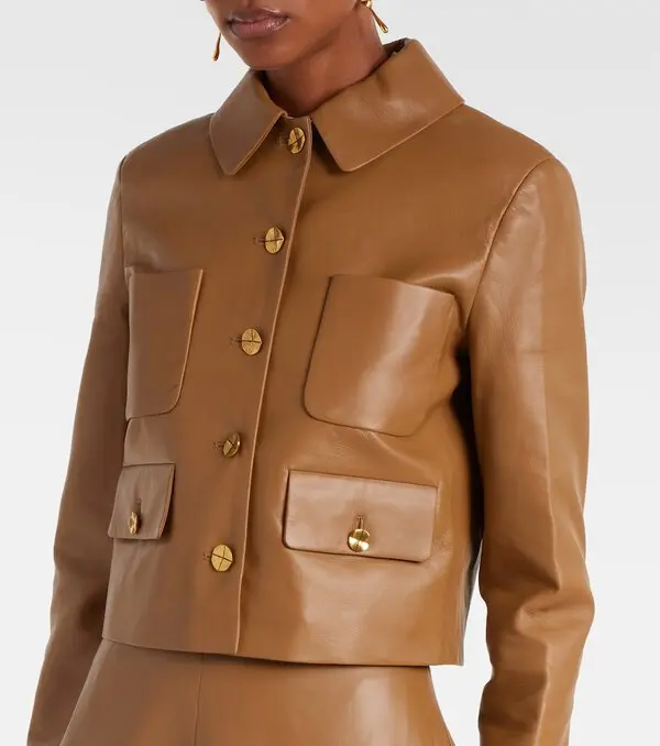 Altuzarra Astley Cropped Leather Jacket