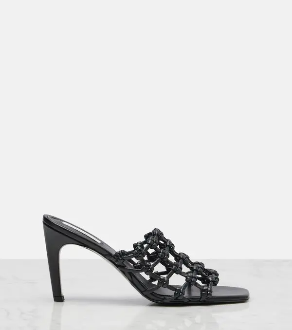 TOTEME Woven Leather Square Toe Sandals