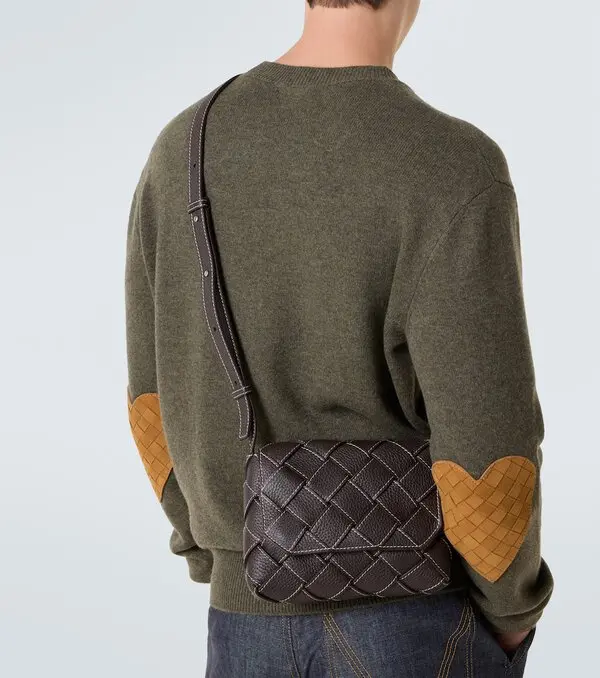 Bottega Veneta Diago Intreccio Leather Crossbody Bag - Brown