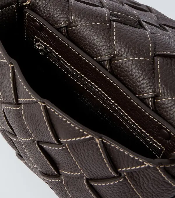 Bottega Veneta Diago Intreccio Leather Crossbody Bag - Brown