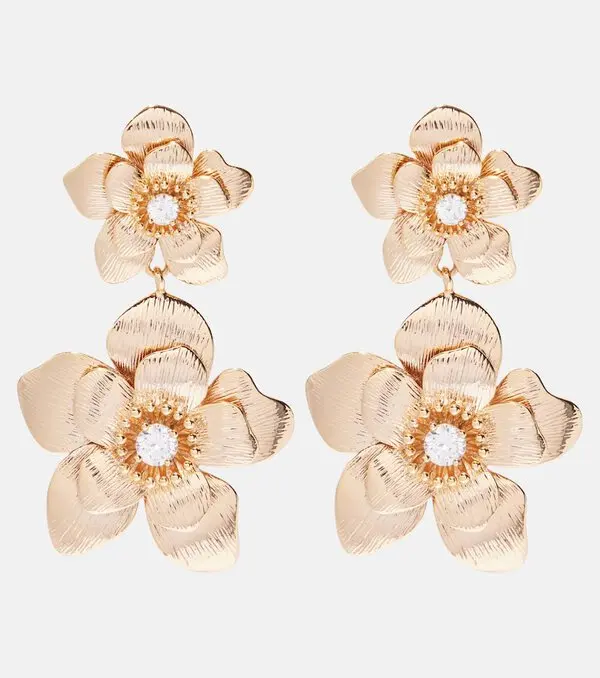 SELF-PORTRAIT Flower Drop Earrings - Gold