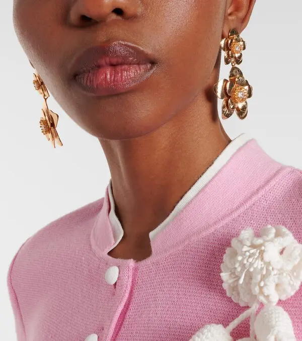 SELF-PORTRAIT Flower Drop Earrings