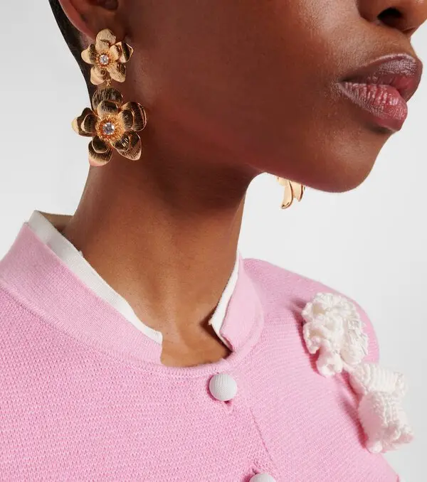 SELF-PORTRAIT Flower Drop Earrings
