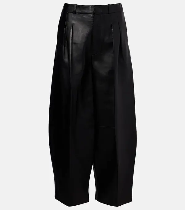 Altuzarra Dash Leather Barrel-leg Pants