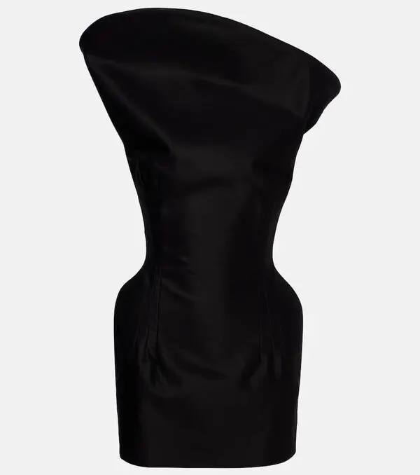 Magda Butrym Asymmetric Cotton Corset Dress - Black