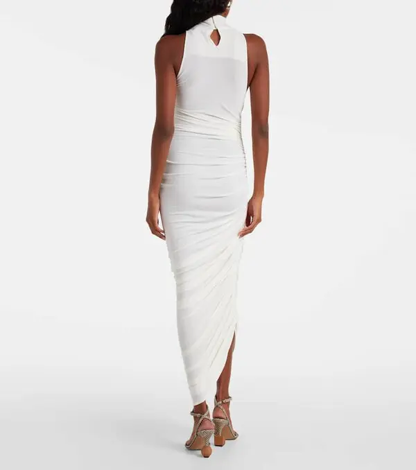 Jacquemus Piazza Draped Gathered Maxi Dress - White