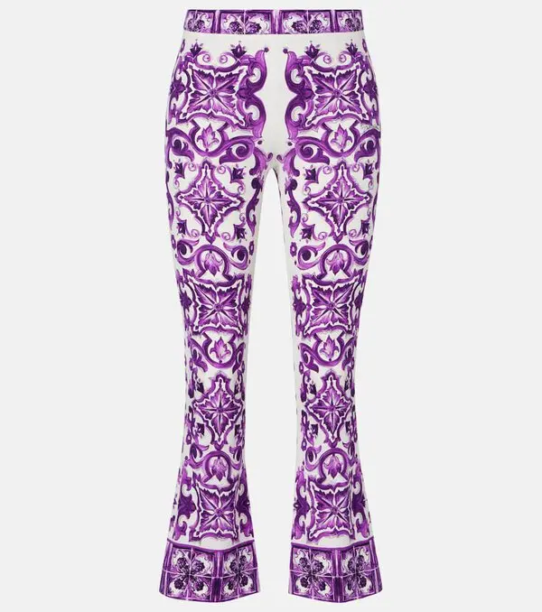 Dolce & Gabbana Majolica Silk-blend Culottes - Purple