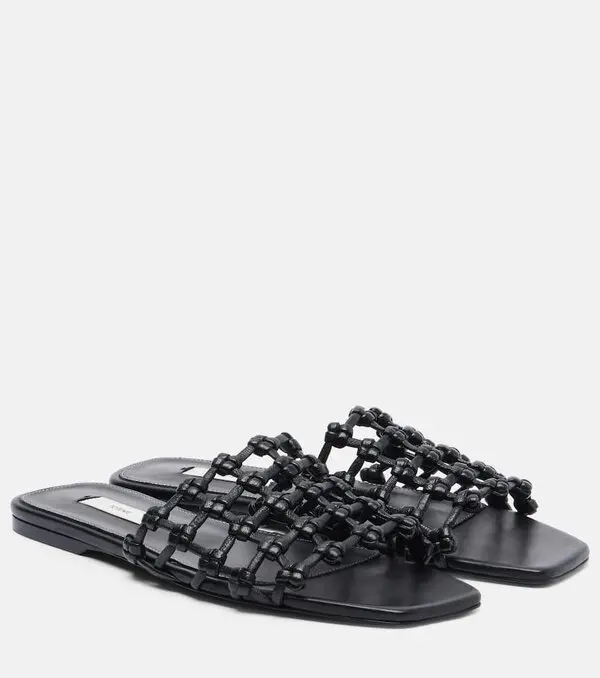 TOTEME Woven Leather Slides