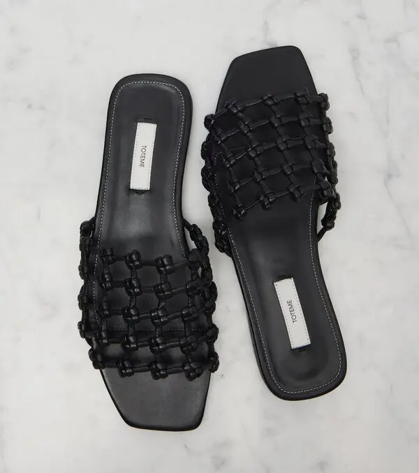 TOTEME Woven Leather Slides