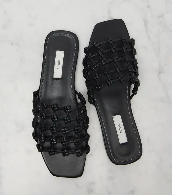 TOTEME Woven Leather Slides