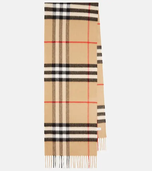 Burberry Check Cashmere Scarf - Beige