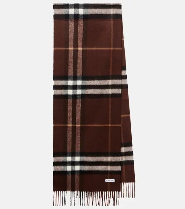 Burberry Check Cashmere Scarf - Brown