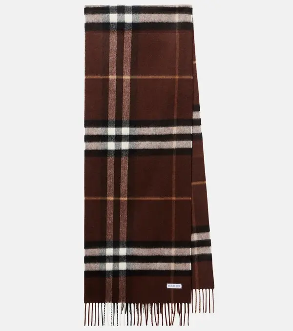 Burberry Check Cashmere Scarf - Brown