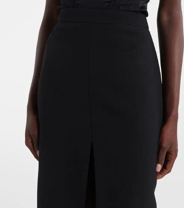 Dolce & Gabbana High-rise Wool Midi Skirt - Black