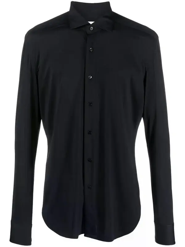 XACUS Spread-collar Long-sleeve Shirt - Blue