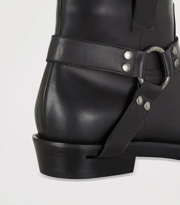 Balmain Leather Biker Ankle Boots