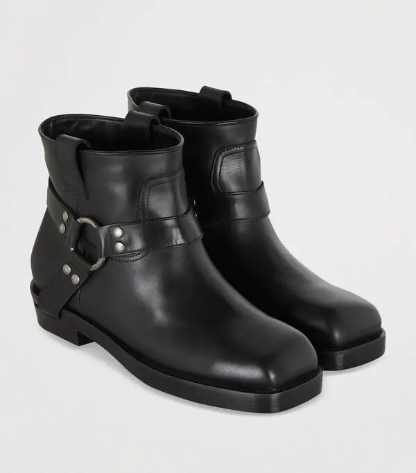 Balmain Leather Biker Ankle Boots