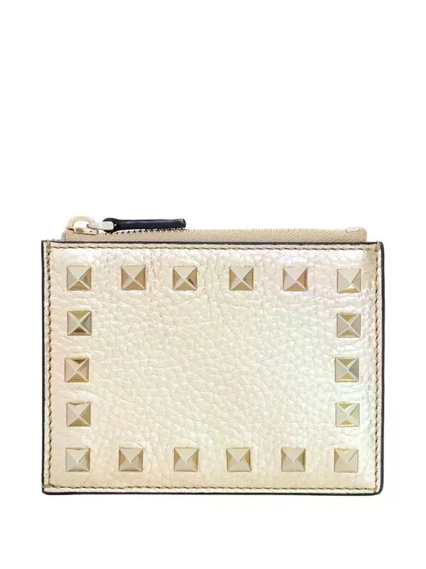 Valentino Garavani Rockstud Leather Wallet - Gold