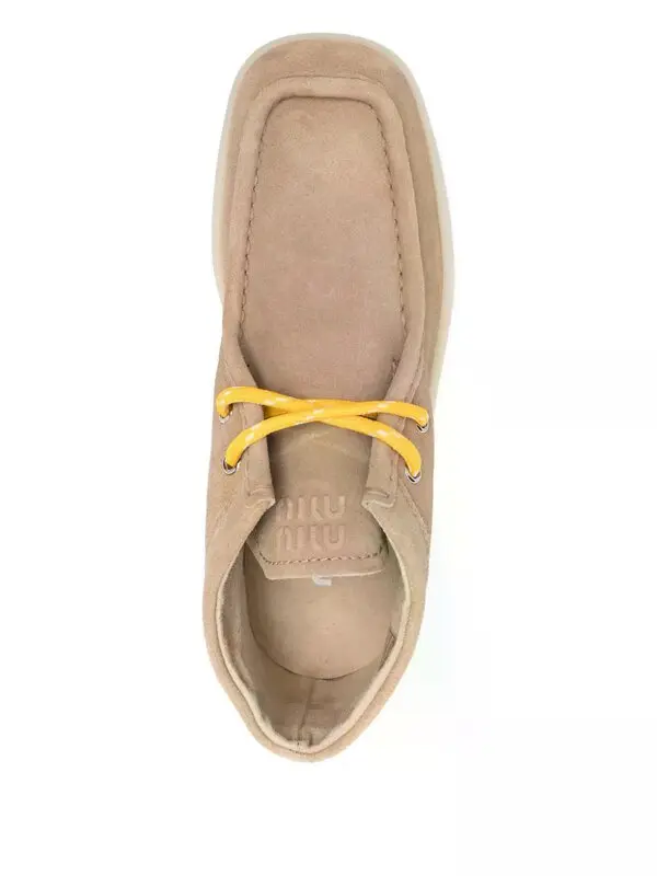 Miu Miu 45mm Suede Desert Boots - Neutrals