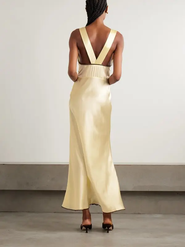 Sir. Willa Lace-Trimmed Cutout Maxi Dress In Yellow - 50% Off | Editorialist