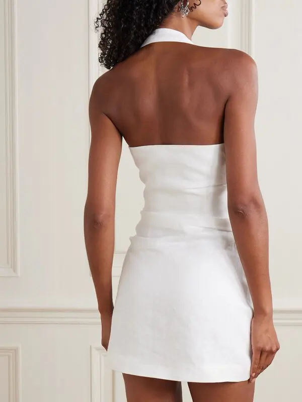 Sir The Label Noemi Halter Linen Minidress - Ivory - 40% Off | Editorialist