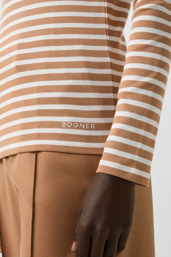 Bogner Louna Long Sleeve Top - Camel/white