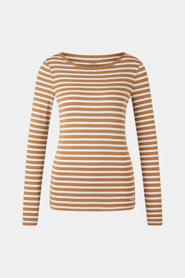 Bogner Louna Long Sleeve Top - Camel/white