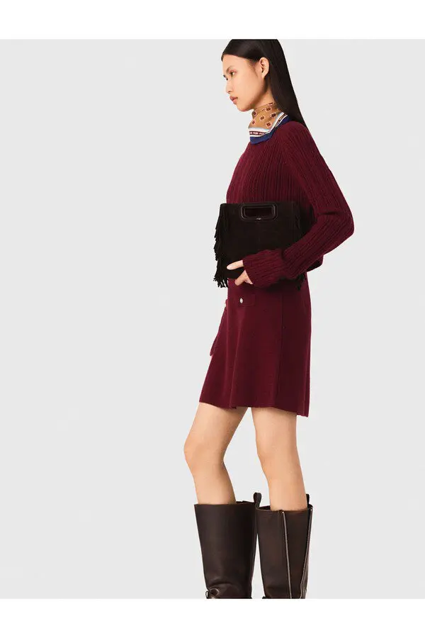 Buy Maje 2-in-1 Knit Mini Dress - Burgundy / Red At 20% Off | Editorialist
