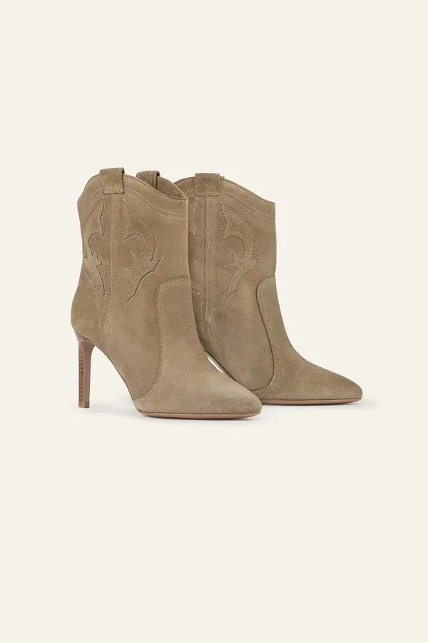 Ba&sh Caitlin Heeled Ankle Boots - Brown / Neutral