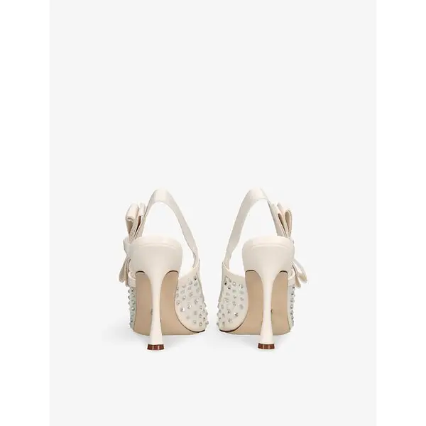 Steve Madden Brylie-r Mesh Slingback Courts With Rhinestones And Bow Detail
