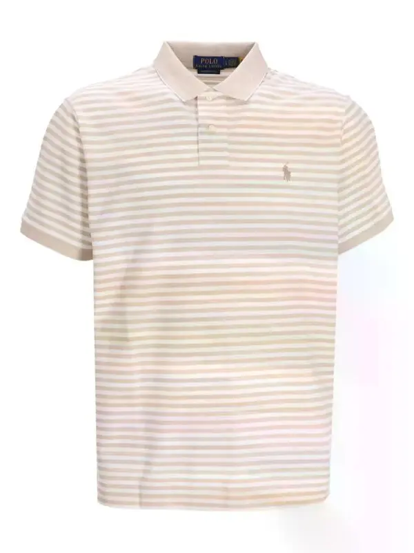 Polo Ralph Lauren Striped-pattern Cotton Polo Shirt - Neutrals