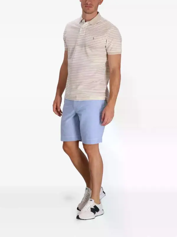 Polo Ralph Lauren Striped-pattern Cotton Polo Shirt - Neutrals