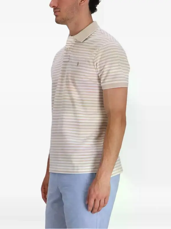 Polo Ralph Lauren Striped-pattern Cotton Polo Shirt - Neutrals