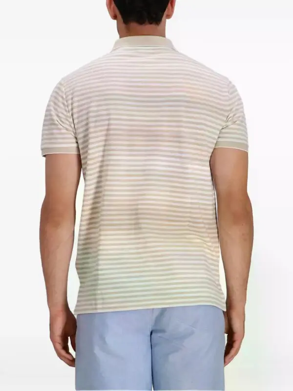 Polo Ralph Lauren Striped-pattern Cotton Polo Shirt - Neutrals
