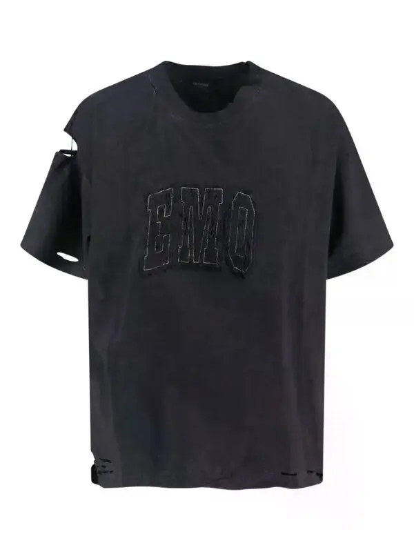 Balenciaga Destroyed Logo T-shirt - Black