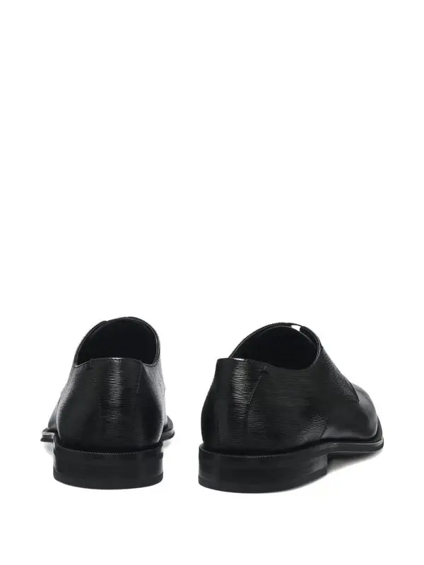 BOSS Textured Leather Derby Shoes - Black