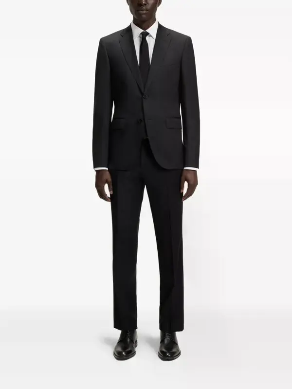 BOSS Textured Leather Derby Shoes - Black