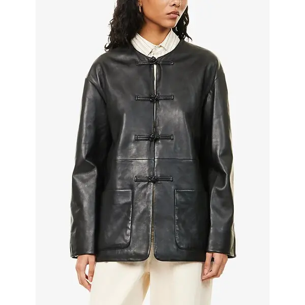 ROHE FRAMES Round-neck Leather Jacket