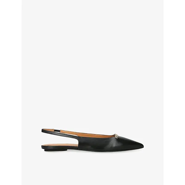 TOD'S Barretta Leather Slingback Flats - Black