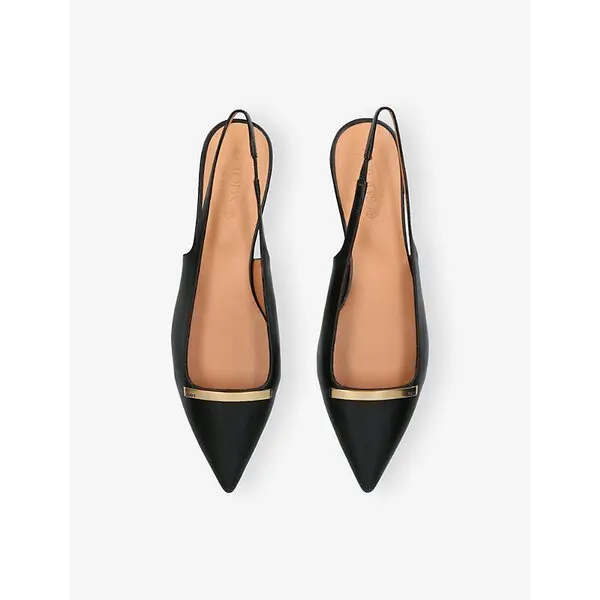 TOD'S Barretta Leather Slingback Flats - Black