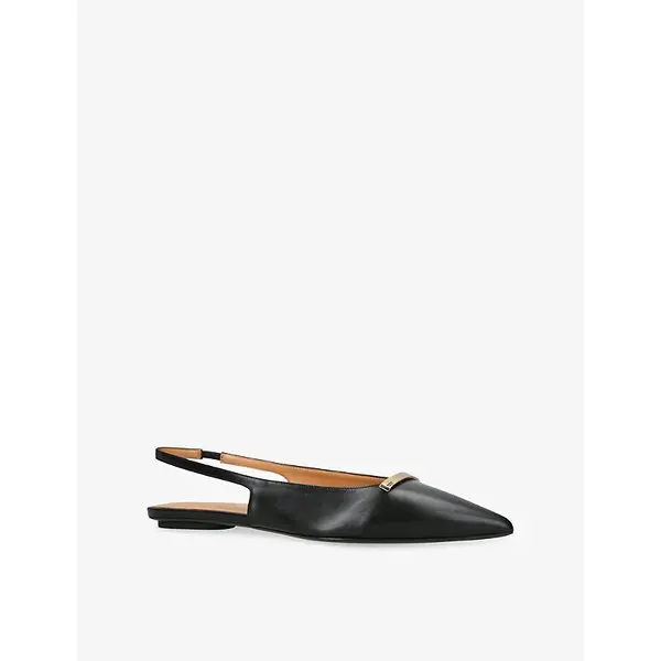 TOD'S Barretta Leather Slingback Flats - Black