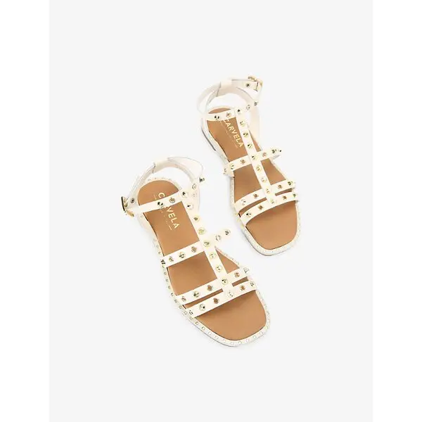 Carvela Alia Leather Gladiator Sandals - Bone